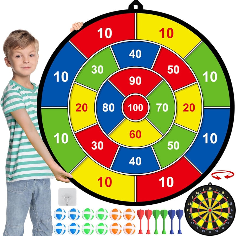 SkillDarts - Große doppelseitige Dartscheibe für Kinder mit klebenden